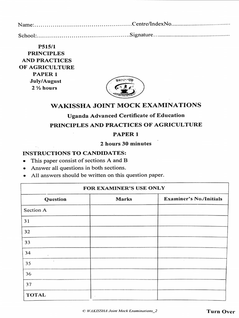 Wakisha Agric 1 | PDF