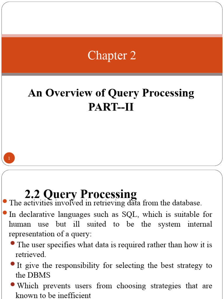 Ch-2(B) Overview of Query Processing | PDF | Databases | Database Index
