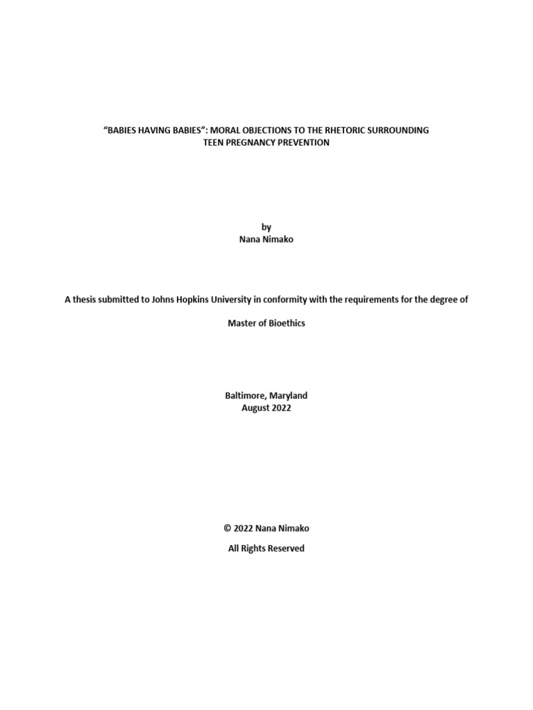 Nimako Thesis 2022 | PDF | Adolescence | Teenage Pregnancy Nimako Thesis 2022 | PDF | Adolescence | Teenage Pregnancy