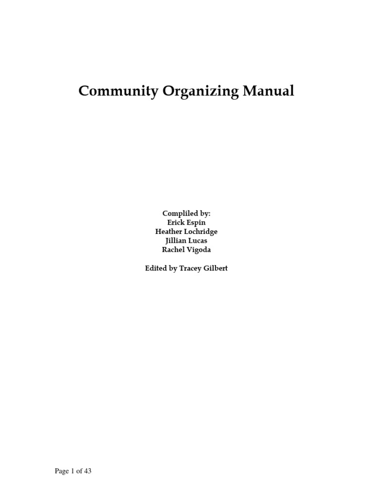 Community Organizing Strategies Manual | PDF | Leadership | Power ...