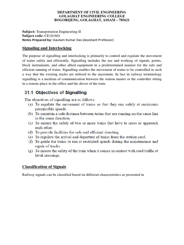 Signaling and Interlocking in Railways | PDF | Land Transport | Rail ...