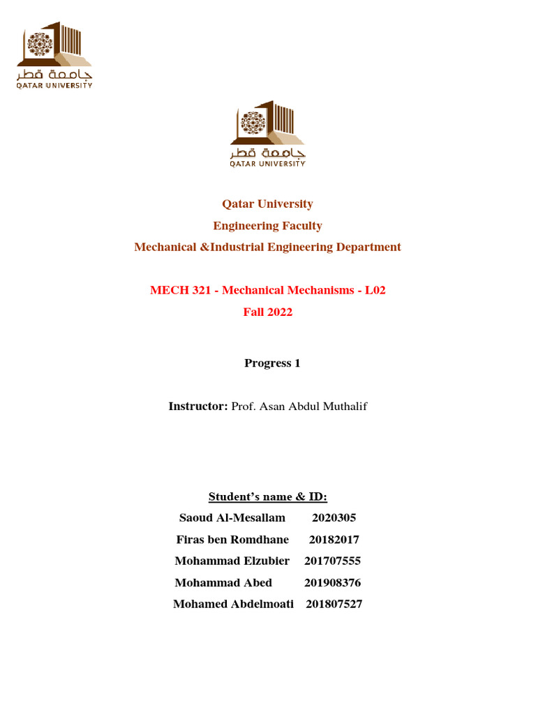 Final Report Mechanism | PDF | Acceleration | Velocity
