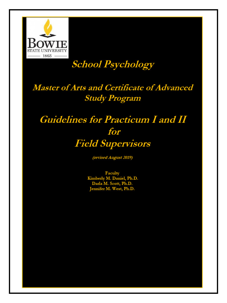 Practicum Guidelines 2019 2020 | PDF | School Psychology | Psychologist