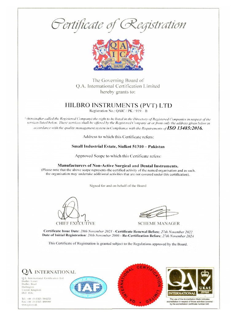 Iso 13485 Hilbro | PDF