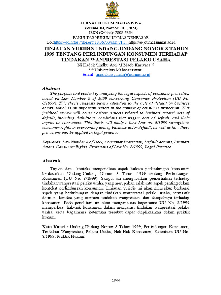 10 Ni Kadek Sindhu Asri-Kariasa 1344-1355 PDF | PDF | Bisnis | Pengelolaan Keuangan & Uang