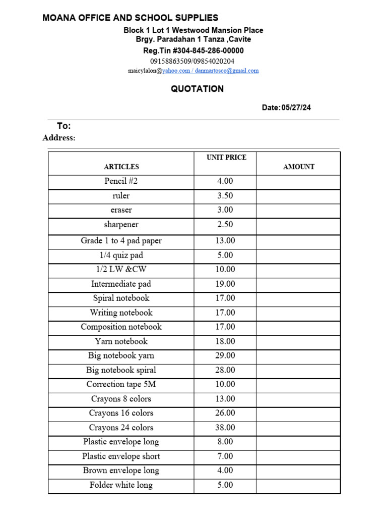 Quotation Format - Docx Qoutation 103 | PDF | Conservation And ...