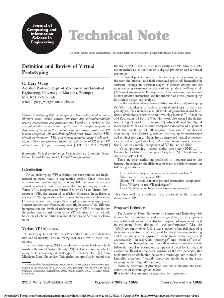 Definition and Review of Virtual Prototyping | PDF | Prototype | Simulation