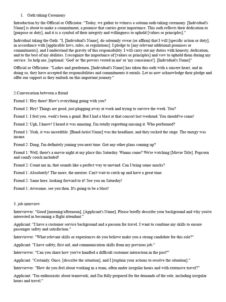 Communicative Style Activity | PDF | Oath