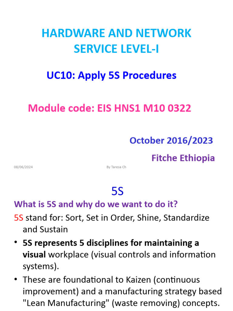 UC10 Apply 5S Procedures | PDF | Business