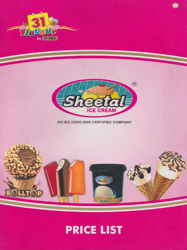 Sheetal Ice-Cream Price List | PDF