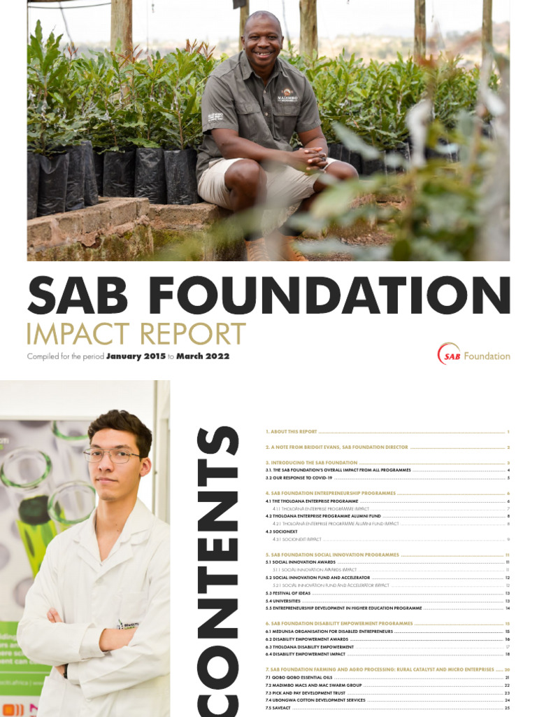 SAB Foundation Impact Report 2022 | PDF | Entrepreneurship | Innovation