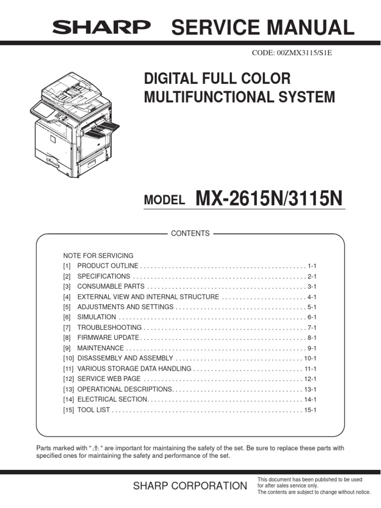 Sharp_MX-2615N-3115N_SM | PDF | Electrical Connector | Screw