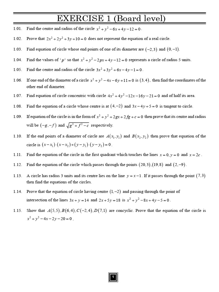 Circles Practice Problems | PDF | Circle | Geometric Objects