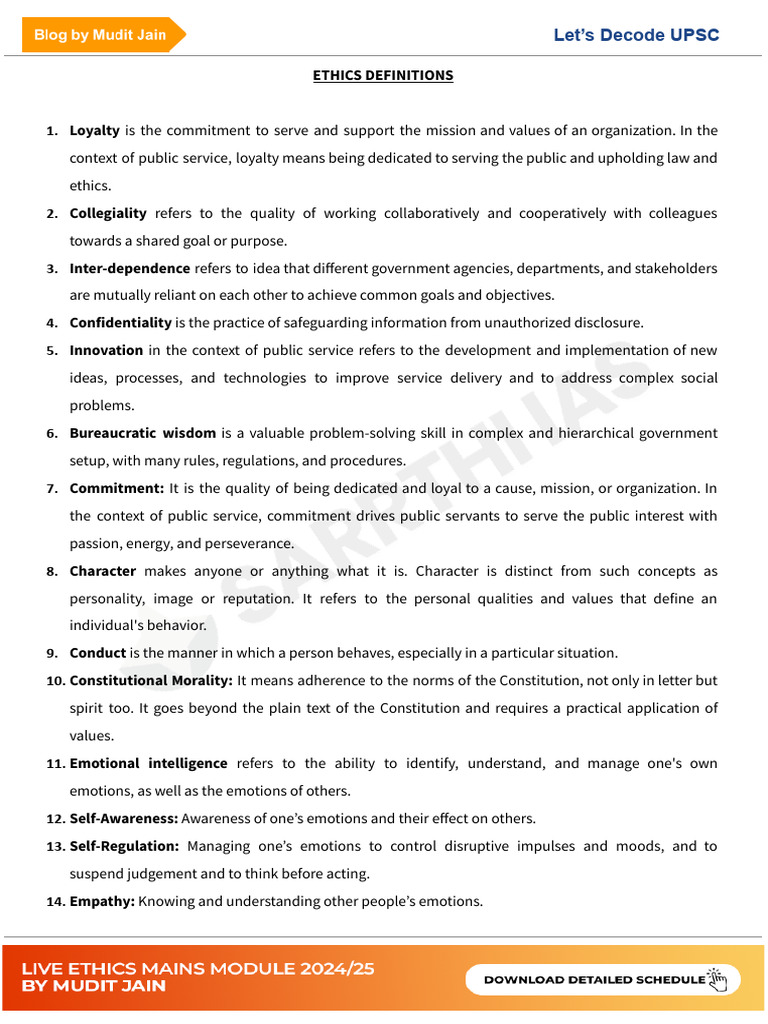 UPSC Ethics Key Concepts Explained | PDF | Happiness | Crime & Violence