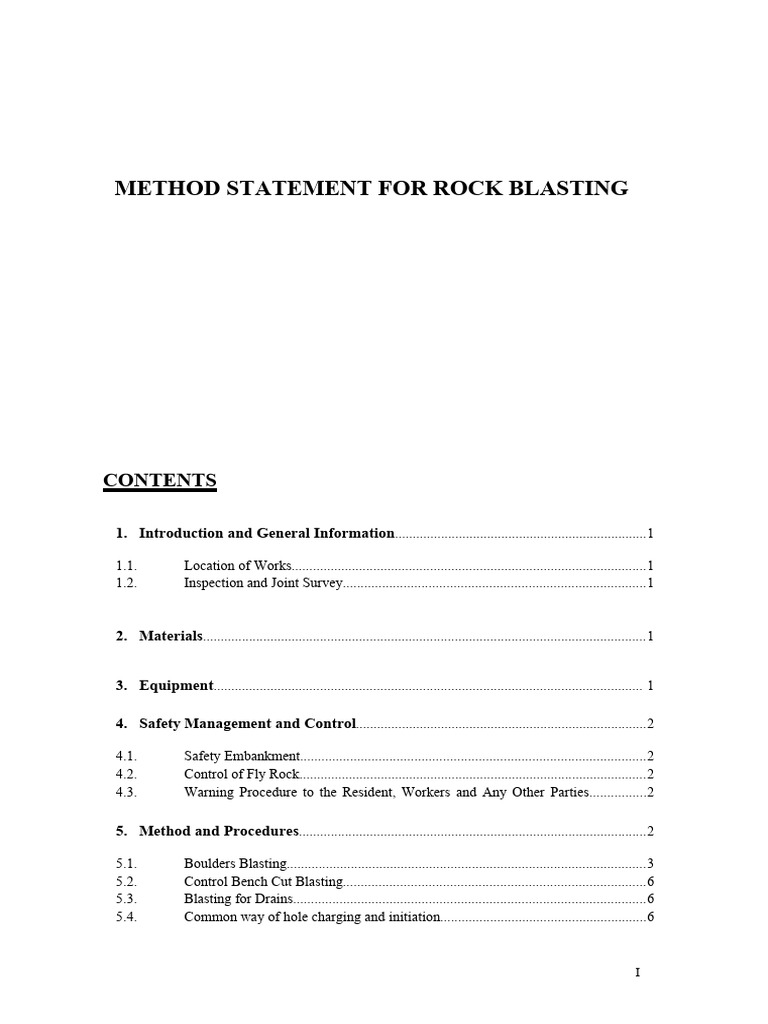 Method-Statement-for-Blasting Pifoneer | PDF