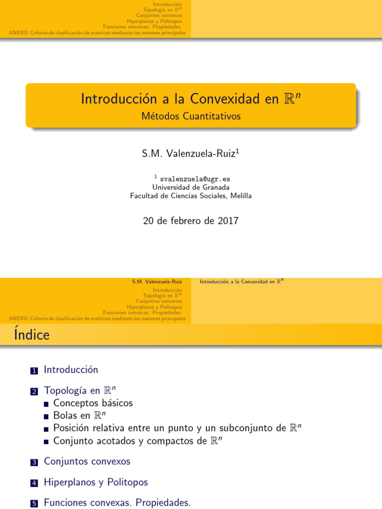 Introducción A La Convexidad | PDF | Conjunto convexo | Optimización Matemática