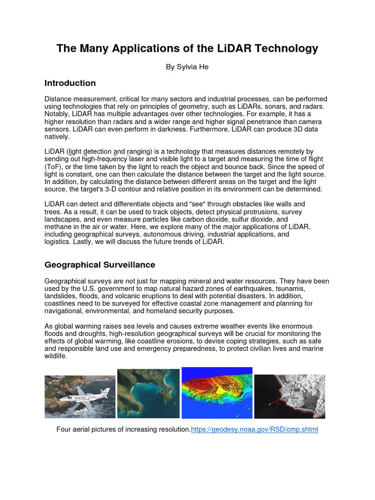 LiDAR, Project Assignment and Interview B Nov 1 and Later Interviews, Revised | PDF | Lidar ...