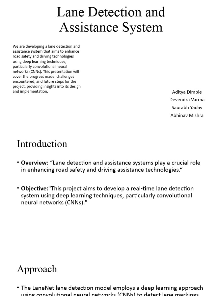 Lane Detection and Assistance System | PDF | Deep Learning | Artificial ...