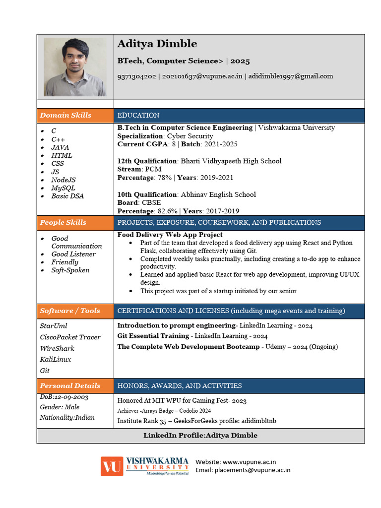 CV_AdityaDimble | PDF