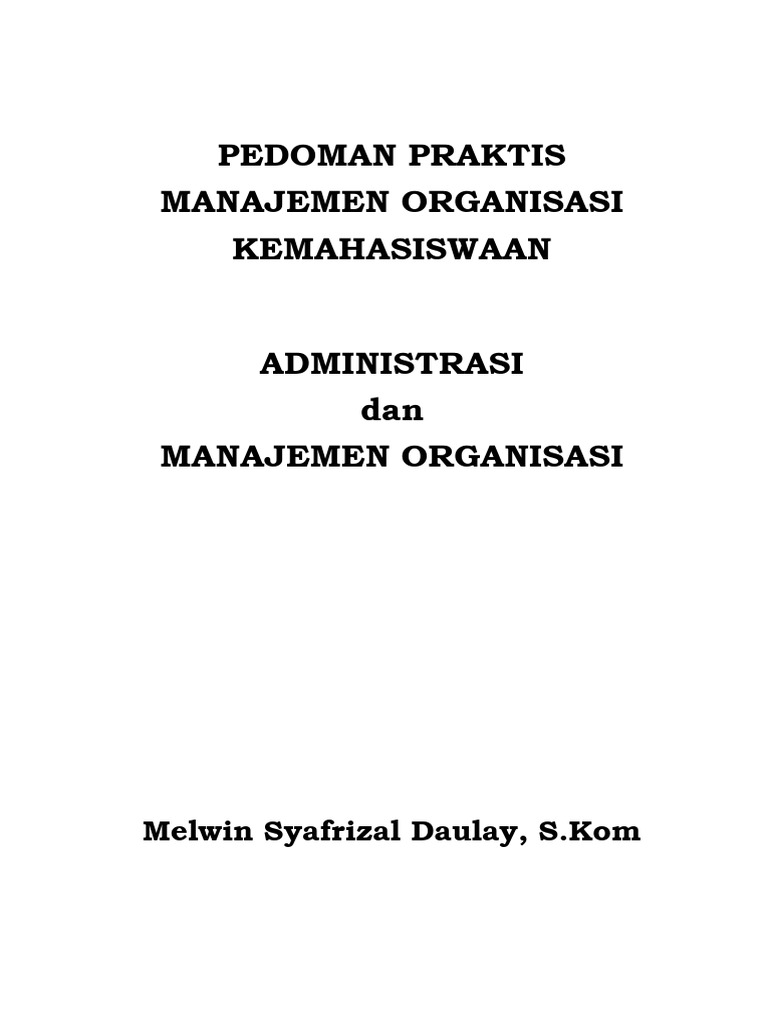 Buku Pedoman Organisasi | PDF