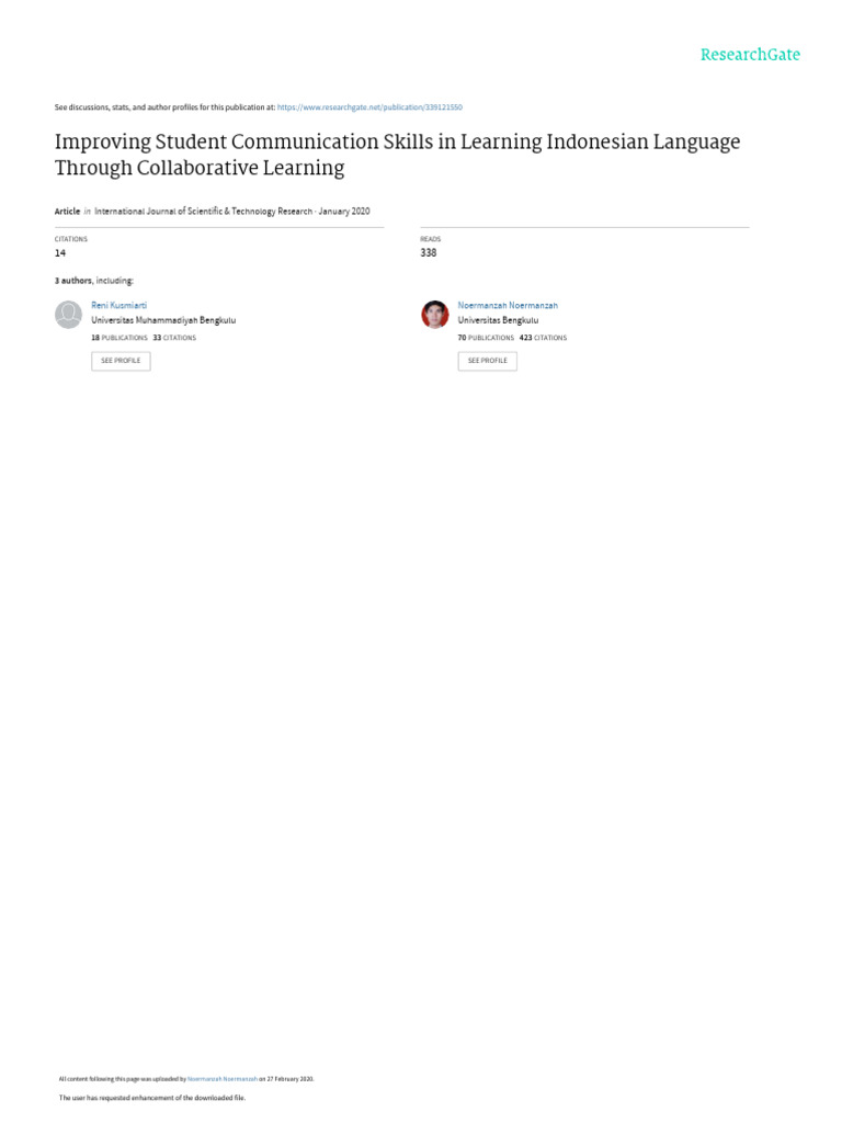 Improving Student Communication Skills in Learning Indonesian Language ...