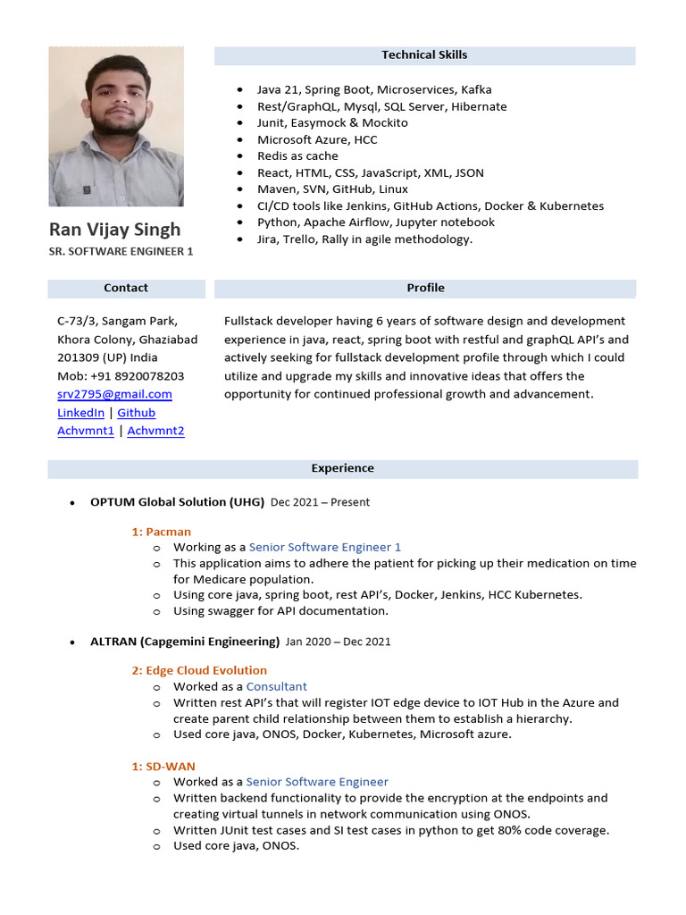Ran Vijay Singh Updated Resume SRV | PDF | Microsoft Azure | Java ... Ran Vijay Singh Updated Resume SRV | PDF | Microsoft Azure | Java ...