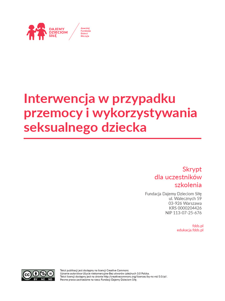 Interwencja W Przypadku Krzywdzenia Dzieci Skrypt 28 09 2017 | PDF