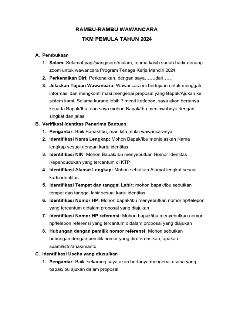 Rambu-Rambu Wawanara TKM 2024 | PDF