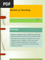 Models of Teaching For Enhancing Teacher Effectiveness | PDF ...