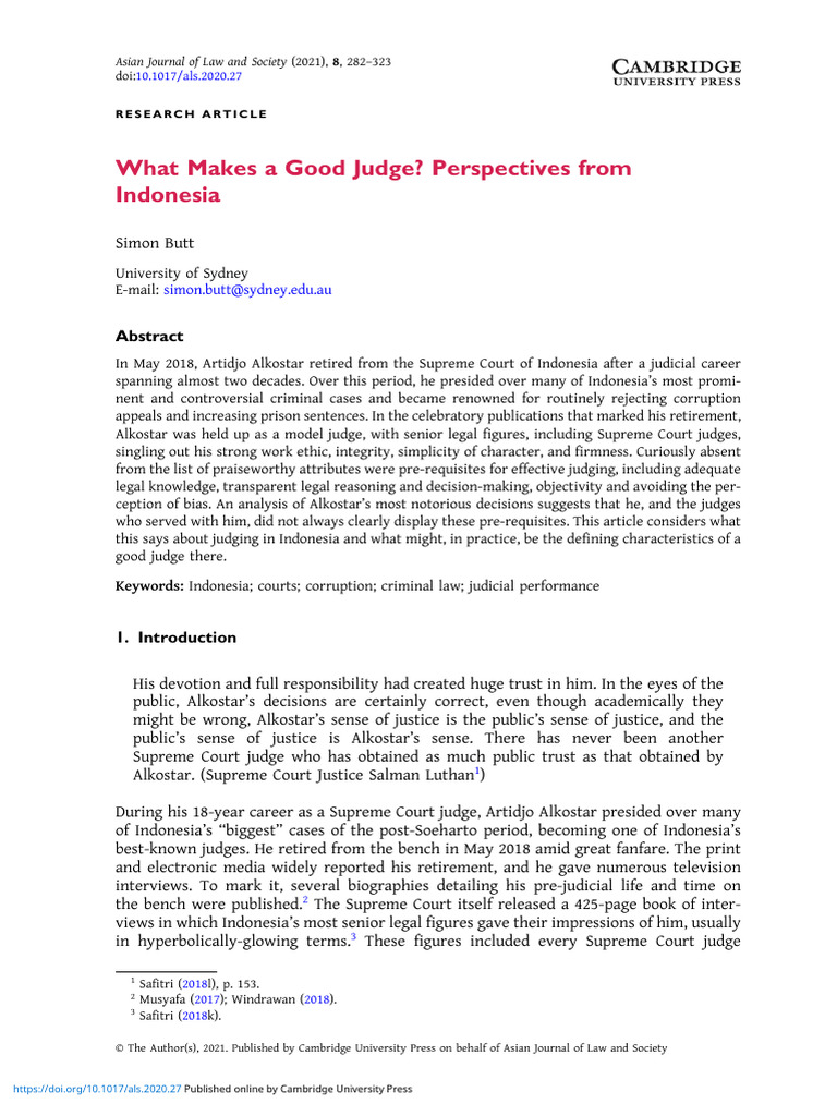 What Makes A Good Judge Perspectives From Indonesia | PDF | Judge ...