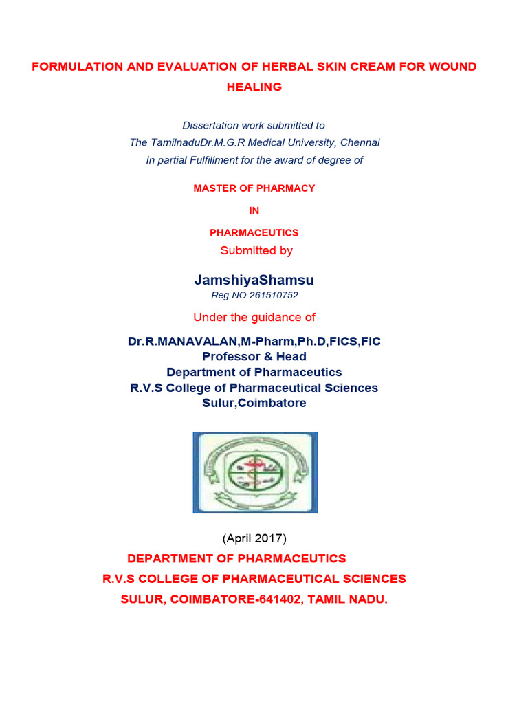 Herbal Cream Preparation | PDF | Epidermis | Topical Medication