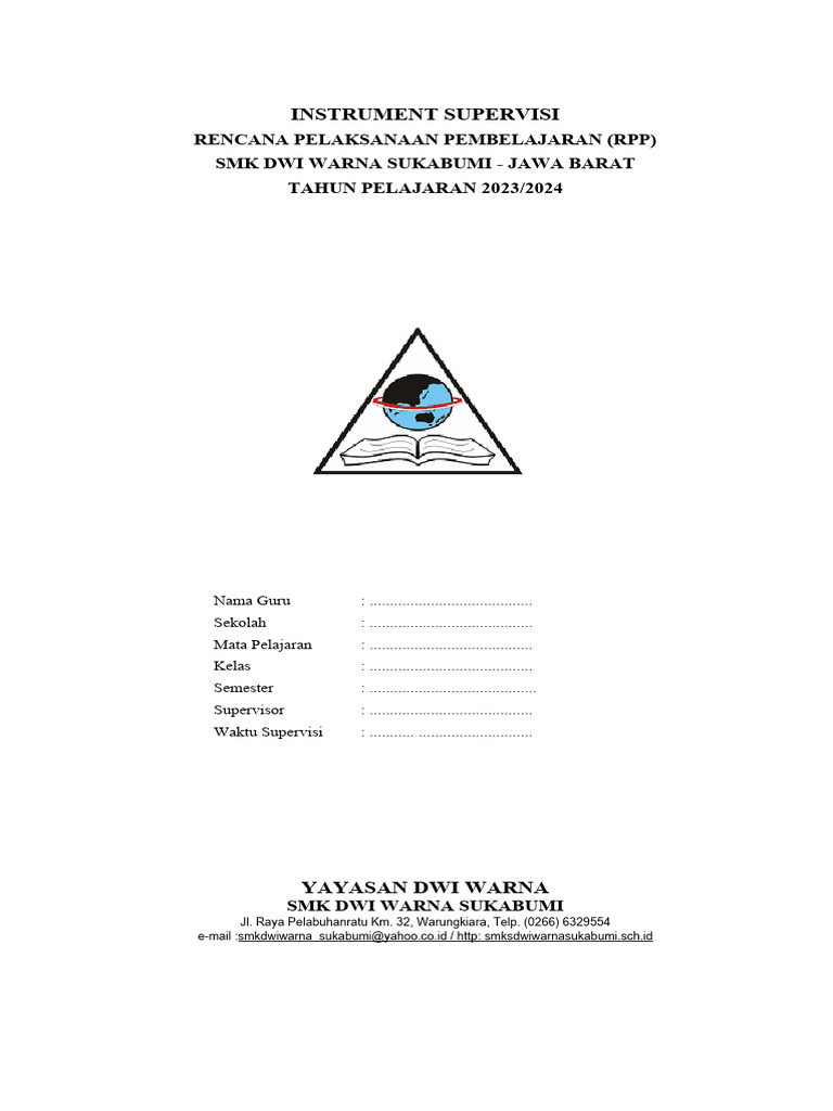 Instrumen Supervisi RPP Revisi | PDF