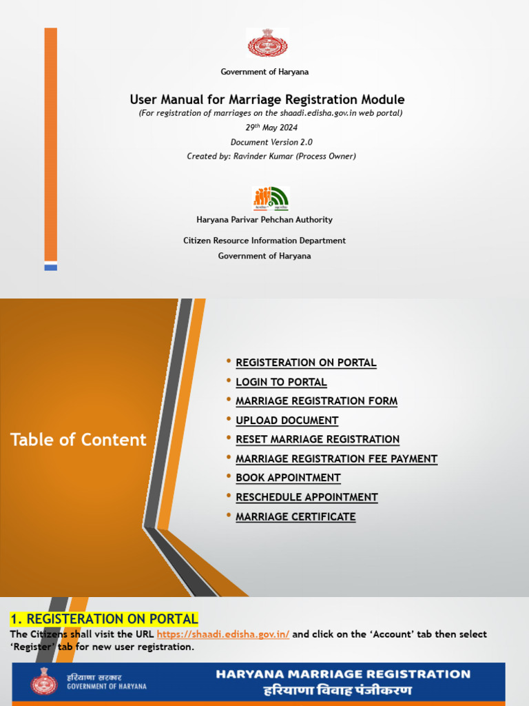 User Manual For Marriage Registration | PDF | Login | Password