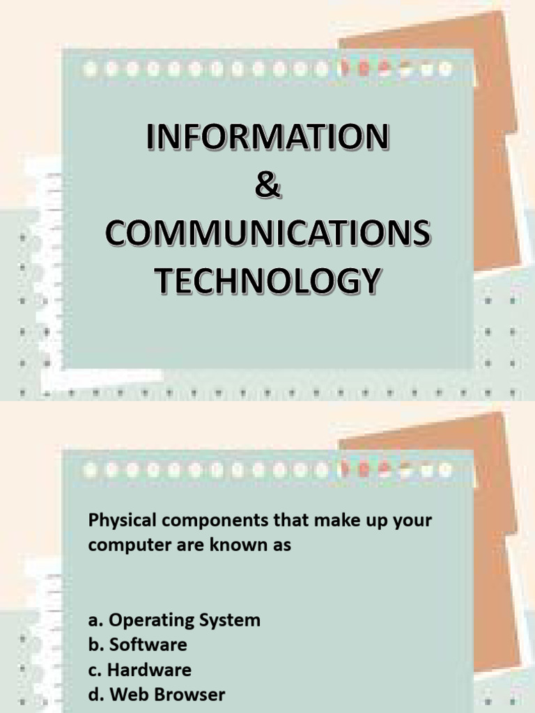 Ict PPT | PDF | Input/Output | Computer Hardware Ict PPT | PDF | Input/Output | Computer Hardware