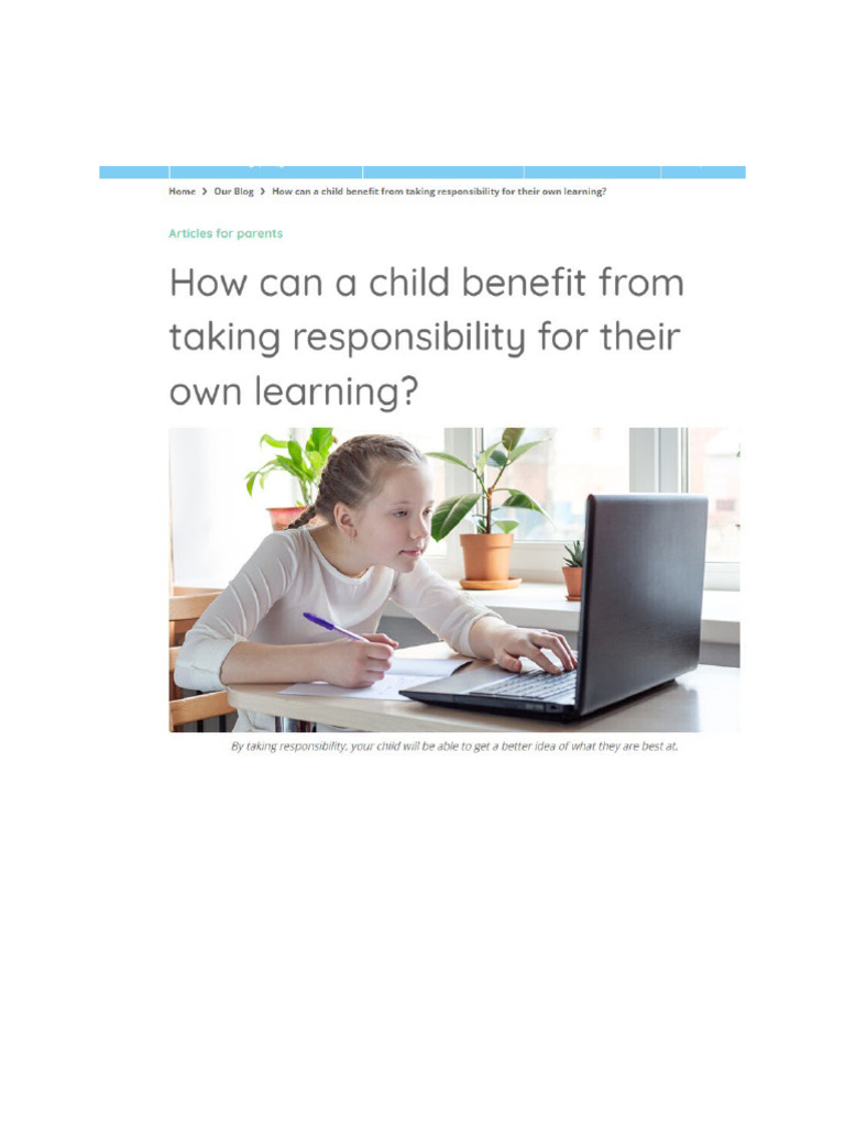 How Can A Child Benefit From Taking Responsibility For Their Own ...
