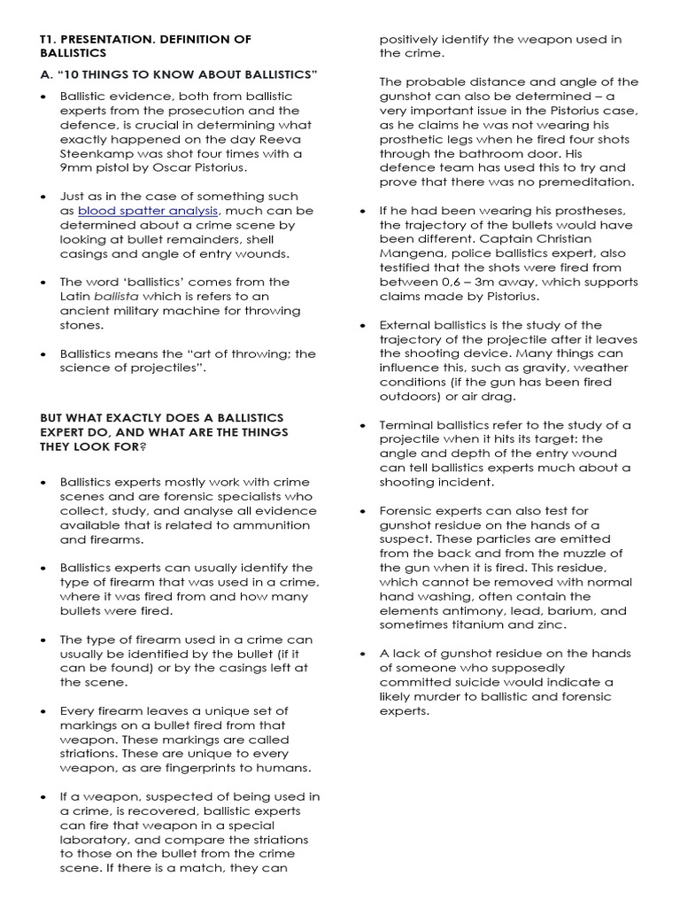 Definition of ballistics | PDF | Ballistics | Firearms