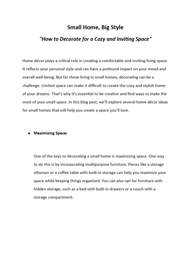 Small Home Decor Ideas | PDF | Lighting | Interior Design