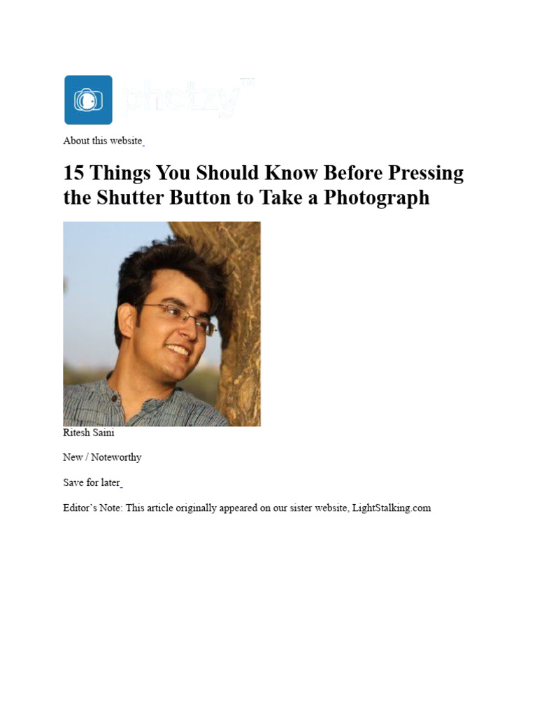 15 Things You Should Know Before Pressing The Shutter Button To Take A ... 15 Things You Should Know Before Pressing The Shutter Button To Take A ...