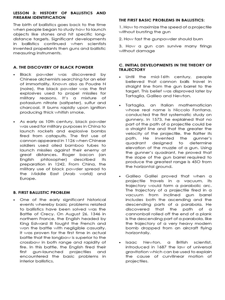 History of Ballistics and Firearm Identification | PDF | Gun | Gun Barrel