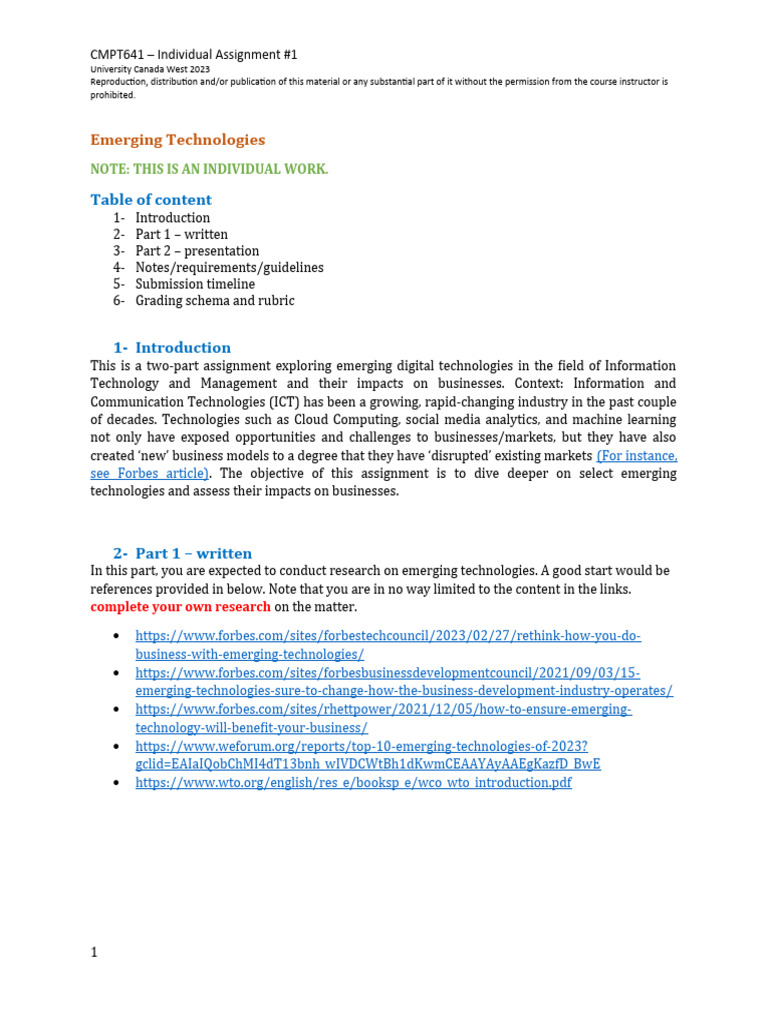 Individual Assignment 1 - Emerging Tech | PDF | Educational Technology | Information And ...