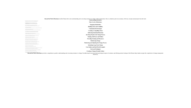 Beyond The Wall of Resistance by Rick Maurer | PDF | Change Management ...