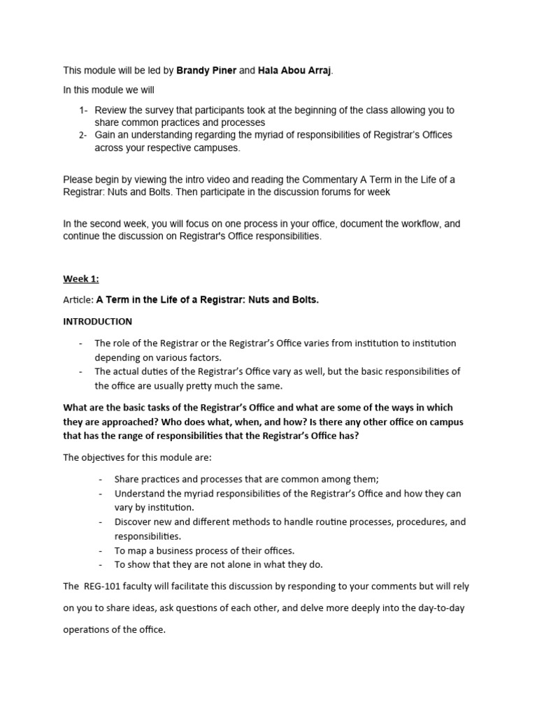 Understanding Registrar Office Functions | PDF | Business