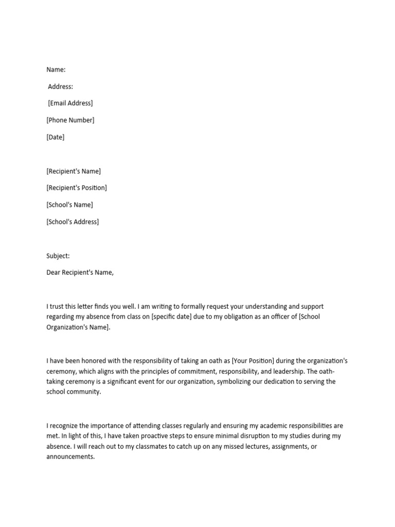 Exuse Letter | PDF | Wellness