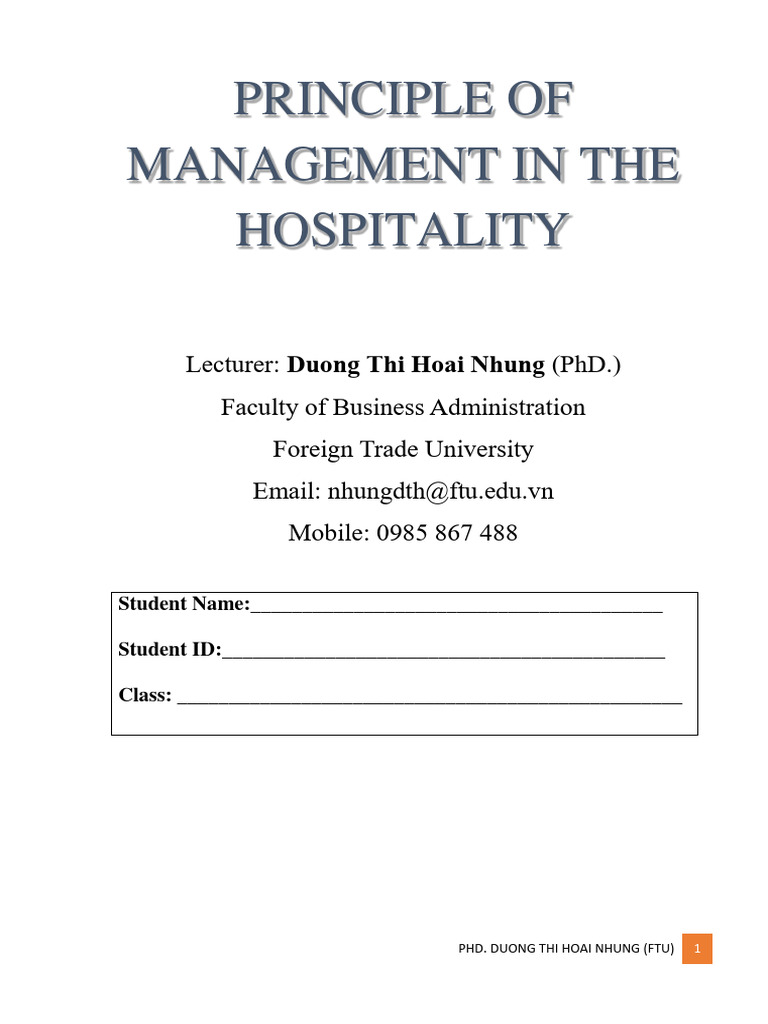 Ch0-FULL - MGT IN HOSPITALITY | PDF | Brand | Business Economics