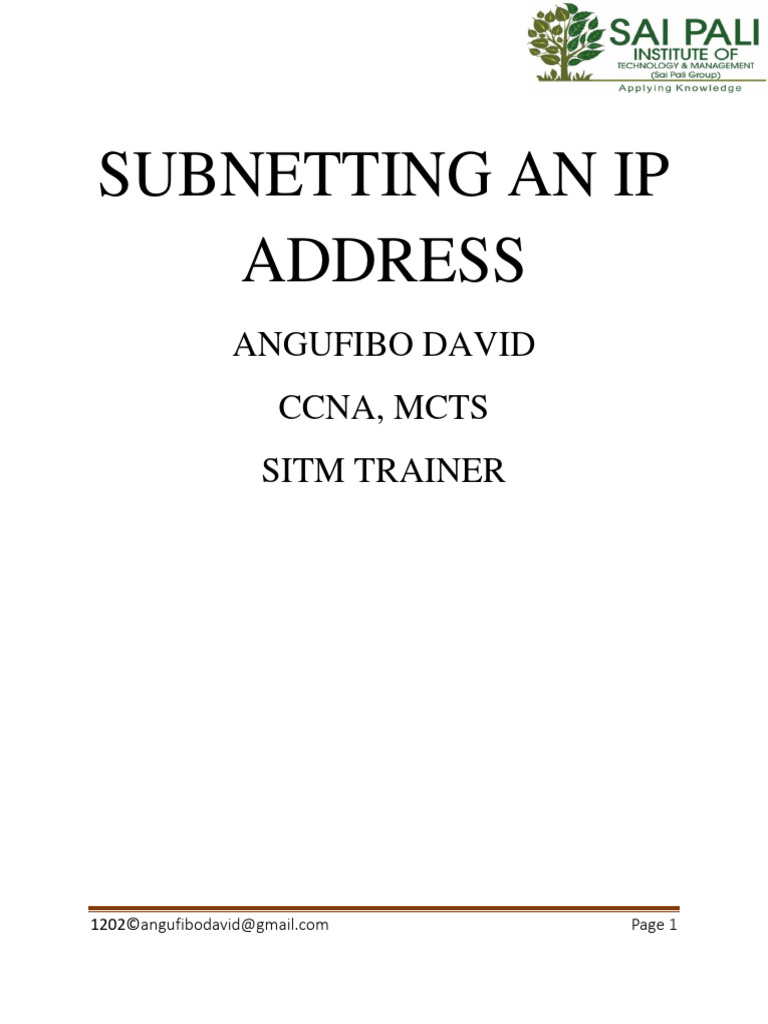 08_SUBNETTING AN IP ADDRESS | PDF | Ip Address | Computer Network