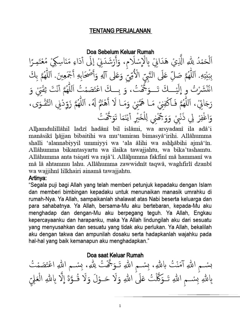 Doa Perjalanan dan Ihram | PDF
