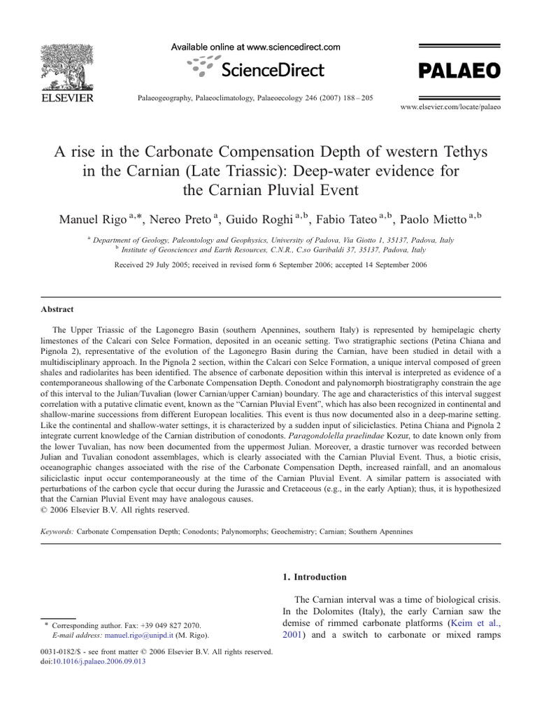 2006 Rigo Deep-Water Evidence | PDF | Geology | Earth Sciences