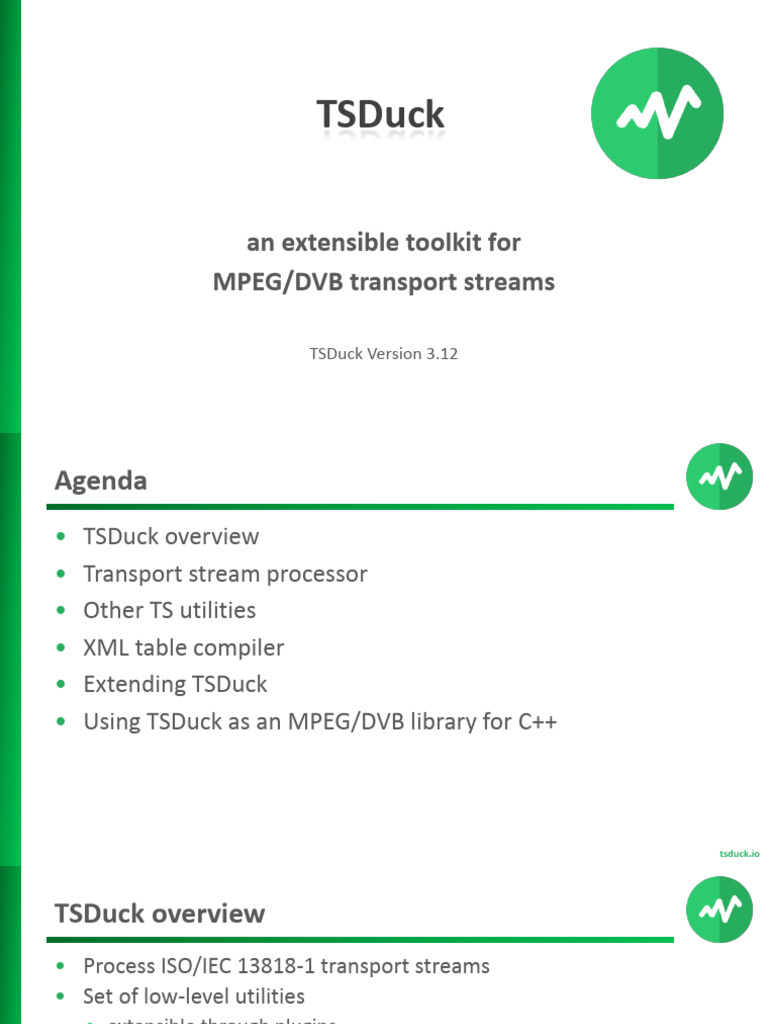 Tsduck An Extensible Toolkit For Mpeg Dvb Transport Streams Pdf Multicast System Software