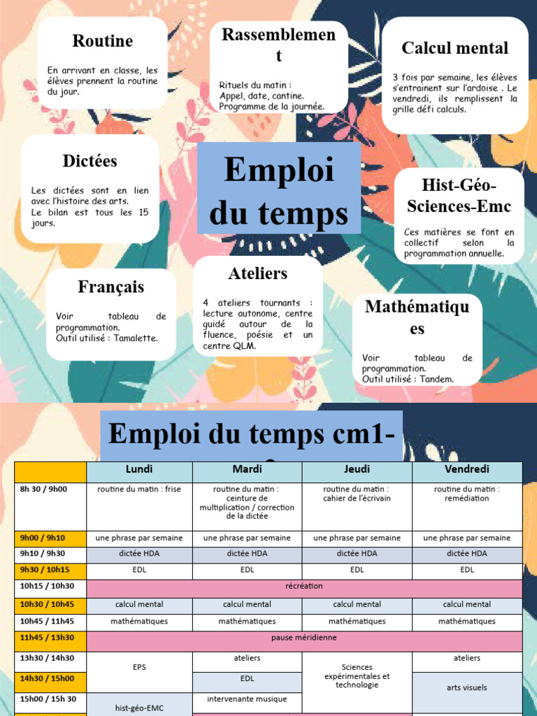 emploi du temps | PDF