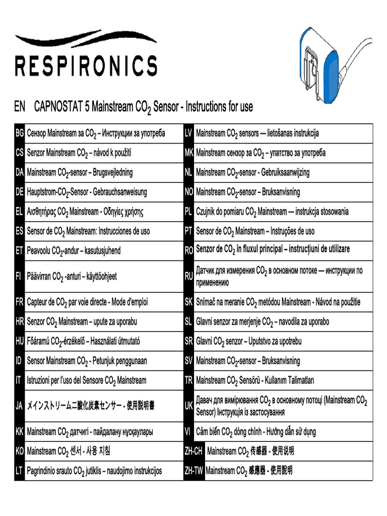 CAPNOSTAT 5 CO2 Sensor User Guide | PDF | Disinfectant | Intensive Care ...